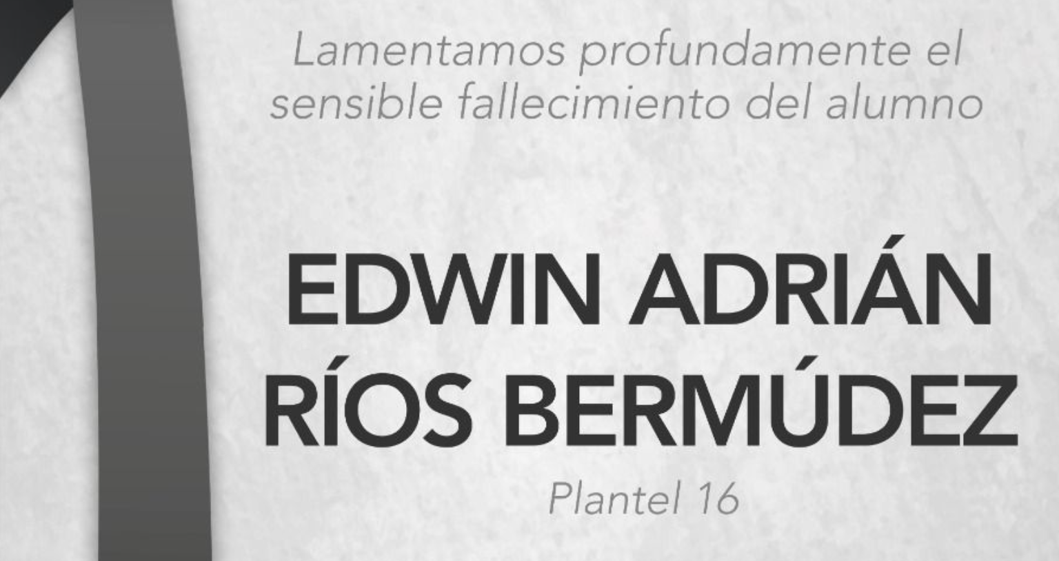 COBACH 16 lamenta el fallecimiento de Edwin Adrián Ríos