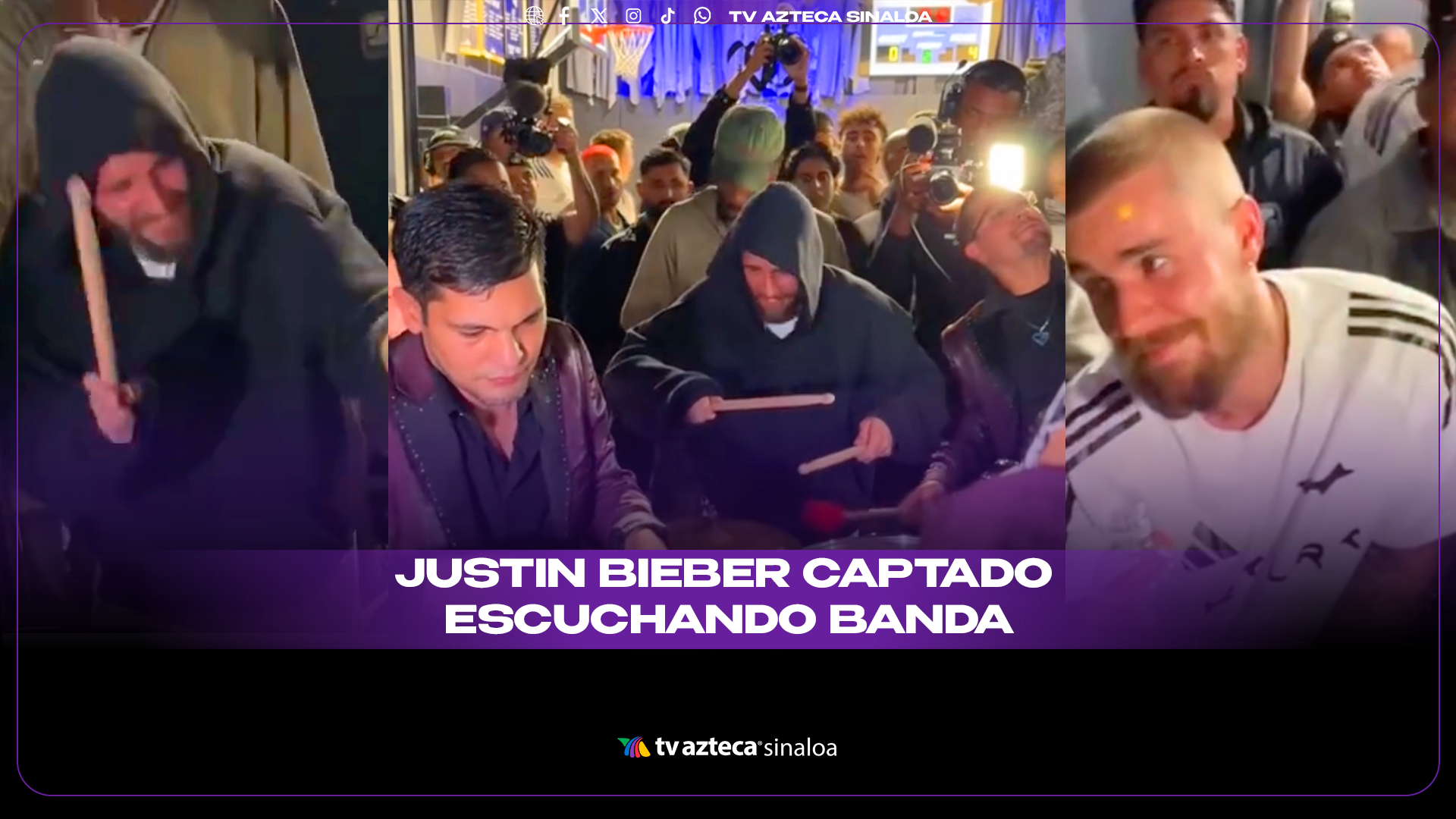 Justin Bieber captado tocando la tambora con la banda sinaloense (VIDEO)