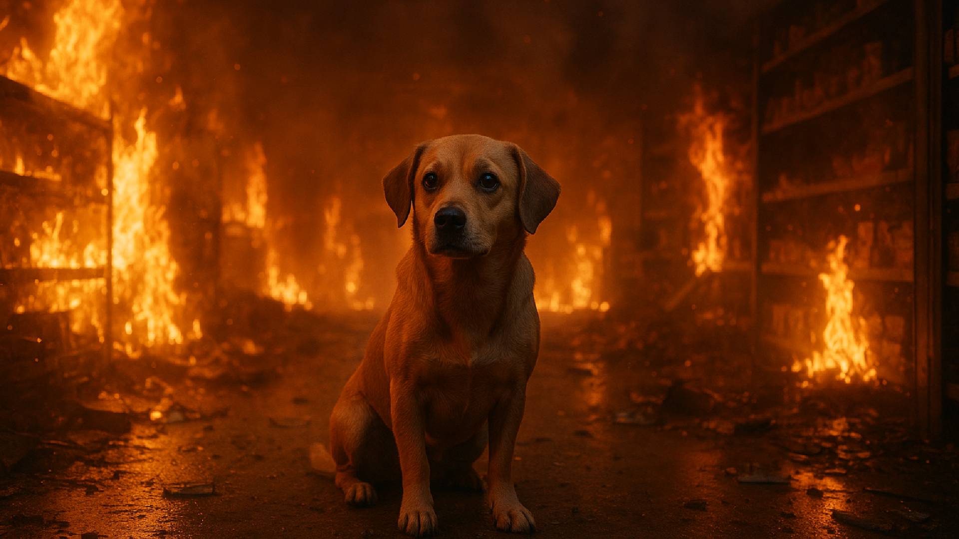 Bomberos rescatan a perrito de un incendio en un local comercial de ...