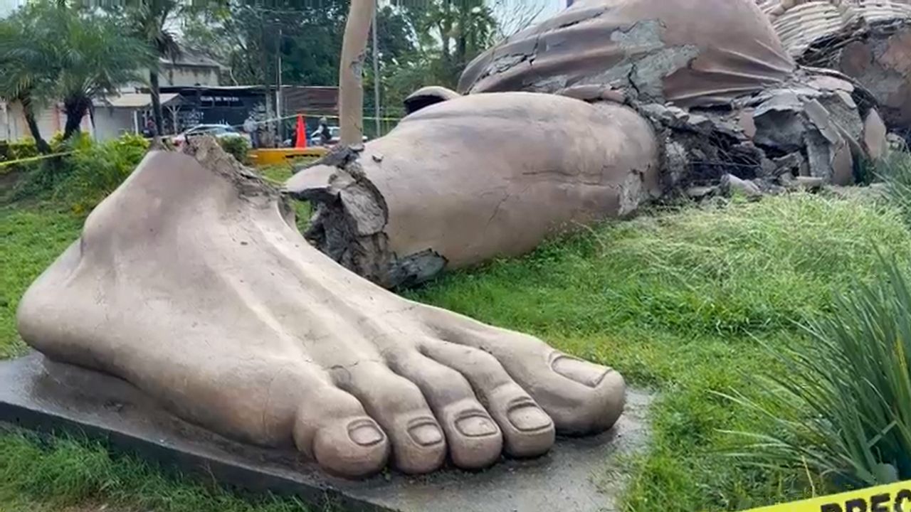¿Qué se sabe del colapso del monumento el Colotero en Álamo Temapache?
