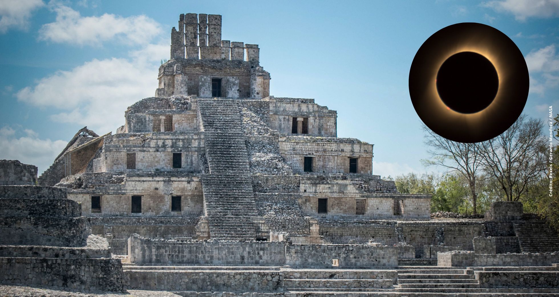 Eclipse Solar 2023: Edzná, la mejor zona arqueológicas para verlo en México