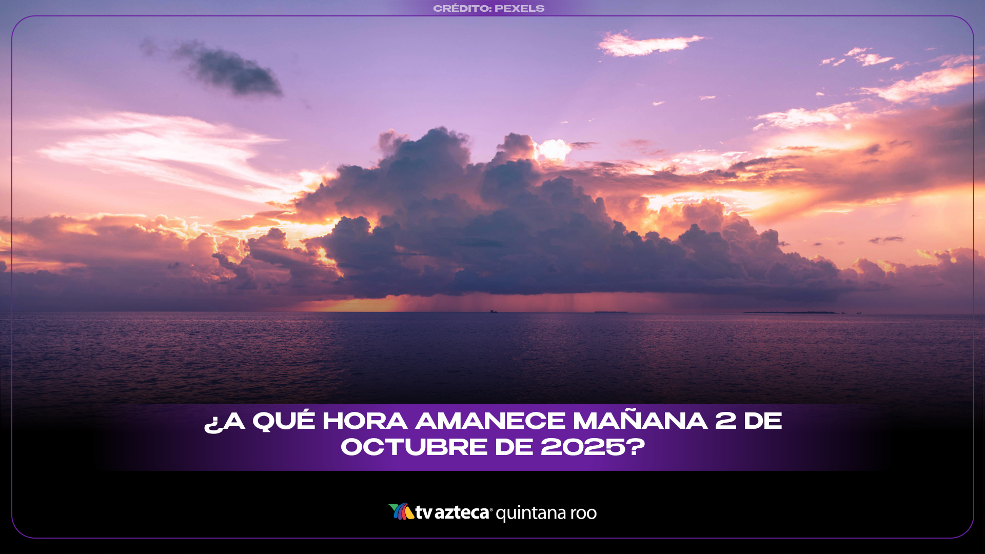 ¿A qué hora amanece mañana 2 de octubre de 2025?