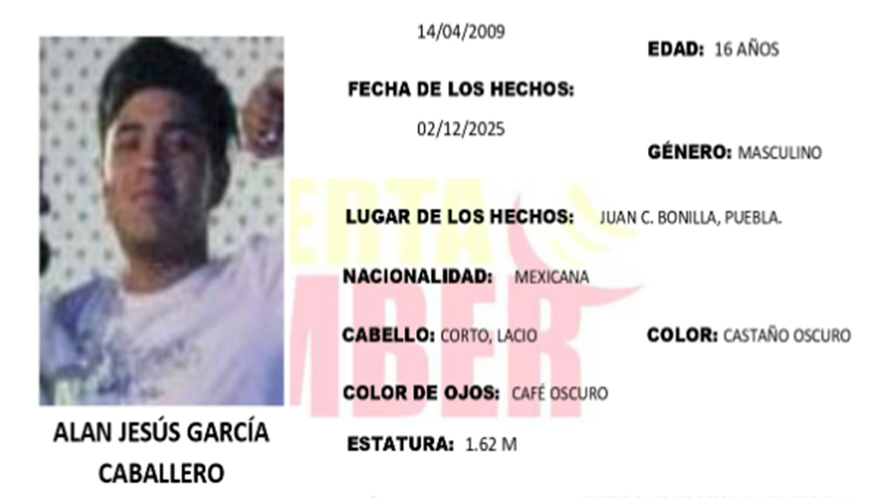 Alan Jesús García fue reportado como desaparecido en Juan C. Bonilla ...