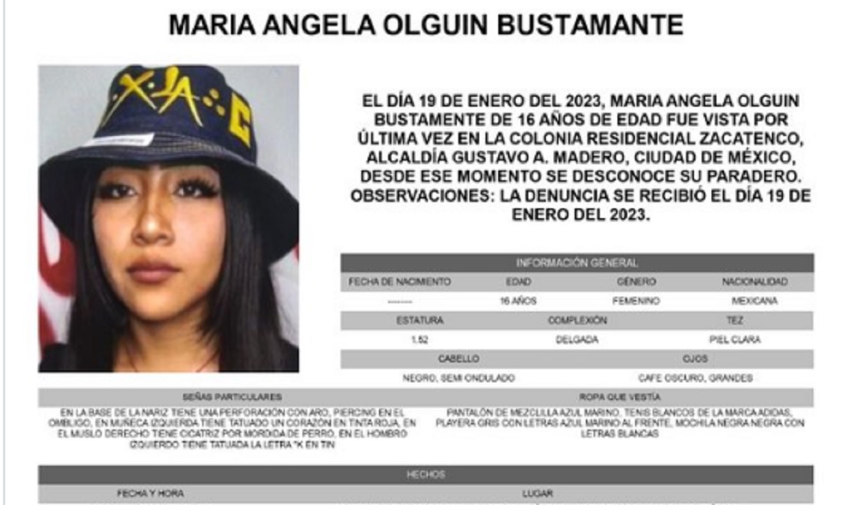 Hallan sana y salva a María Ángela, joven desaparecida afuera del Metro Indios Verdes