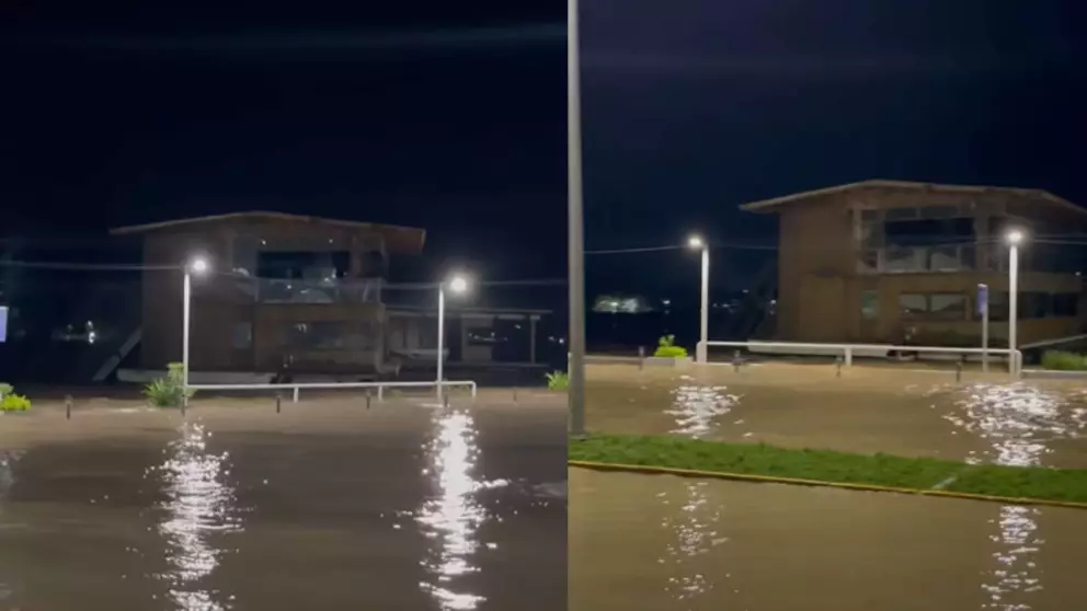 VIDEO | Restaurante de mariscos es arrastrado por las inundaciones en Tuxpan, Veracruz