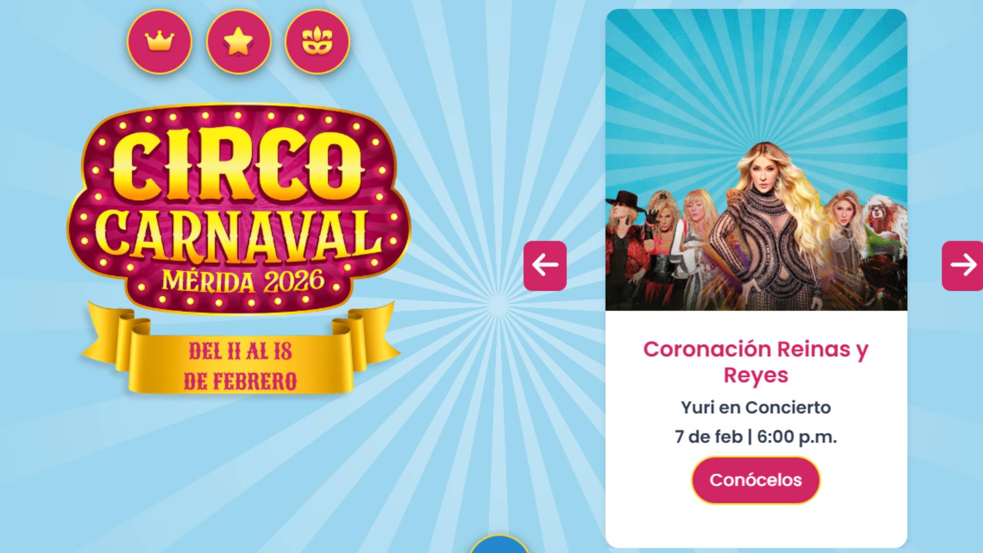 Cartelera oficial del Carnaval de Mérida 2026