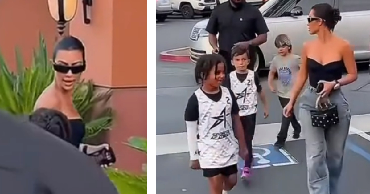 Kim Kardashian regaña a su hijo por ser grosero con paparazzis al hacer ...