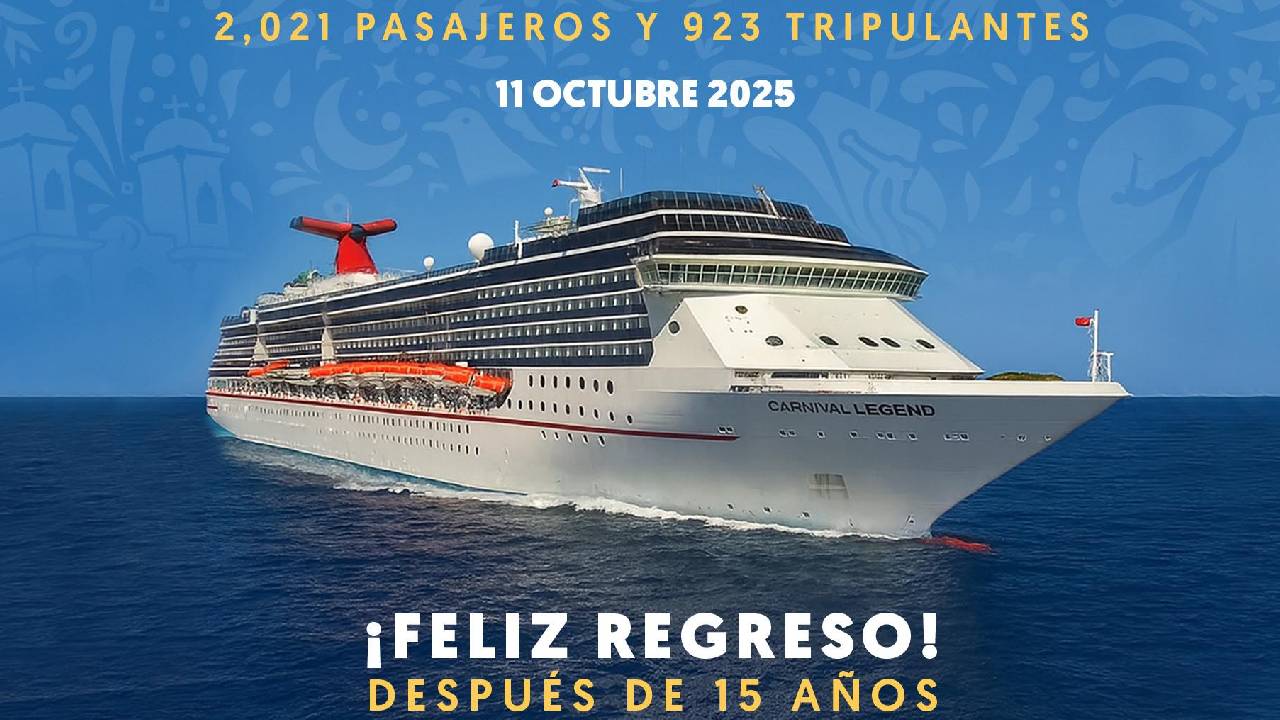 Crucero Carnival Legend regresa a Acapulco hoy, 11 octubre 2025