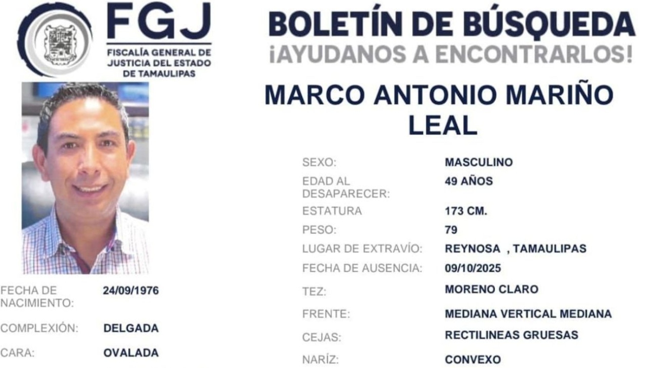 Desaparece Marco Antonio Mariño Leal, vicepresidente de FECANACO en Reynosa