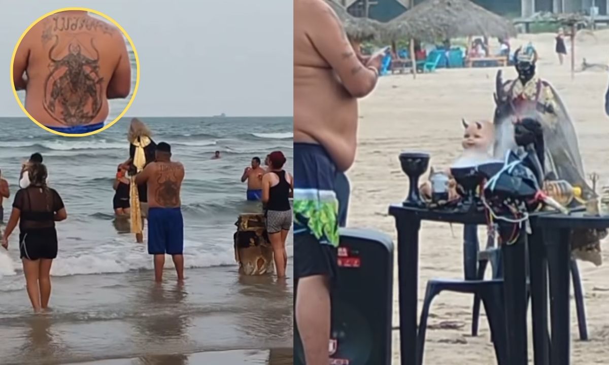 Familia realiza ritual para el diablo en plena playa de Tamaulipas ...