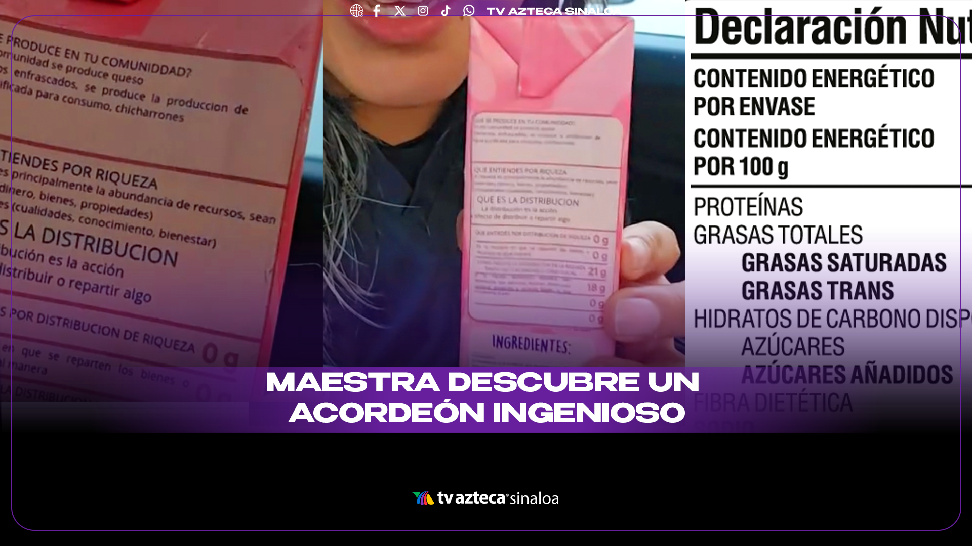 Maestra descubre acordeón impreso en una botella de un jugo en examen ...
