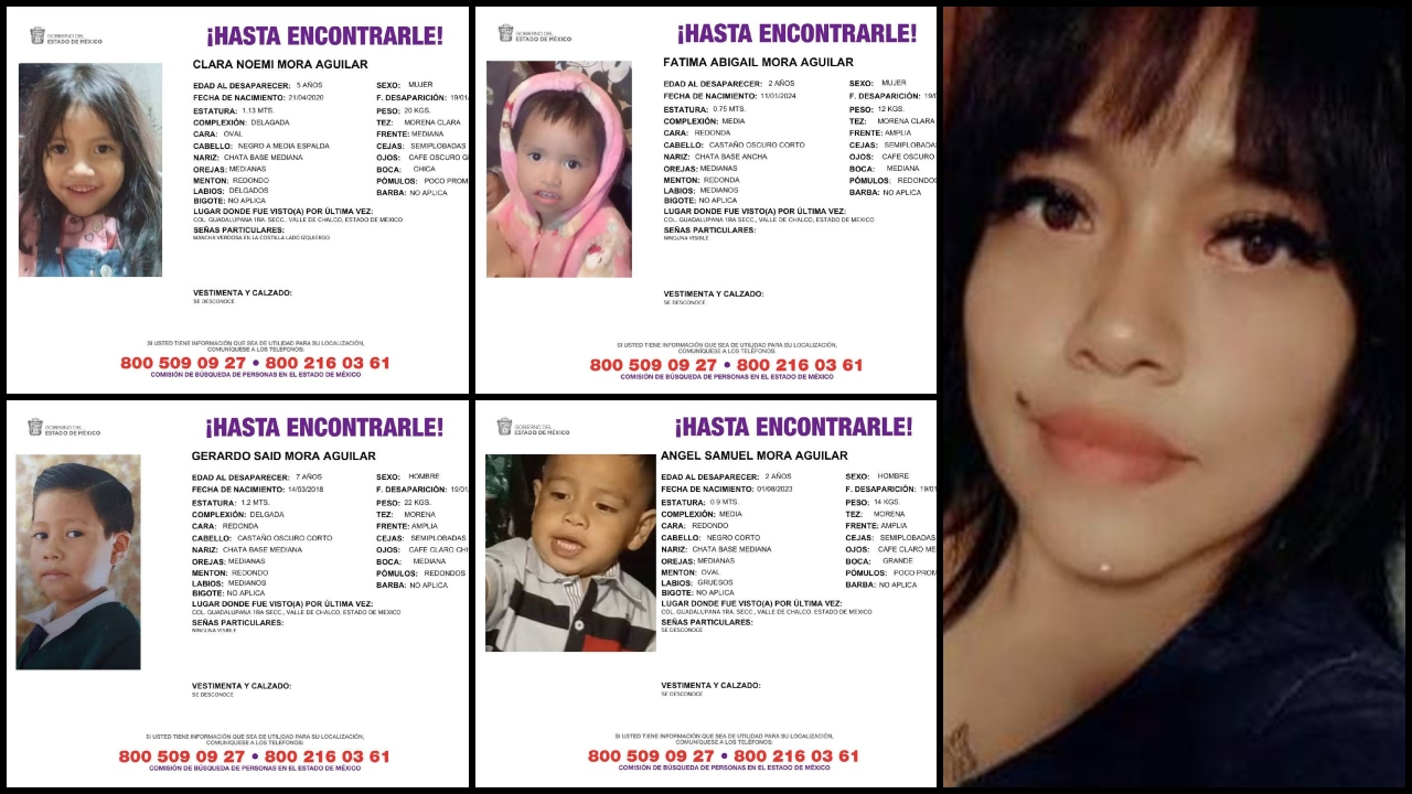 Desaparece mamá con sus cuatro hijos en Valle de Chalco ¿Quiénes son?