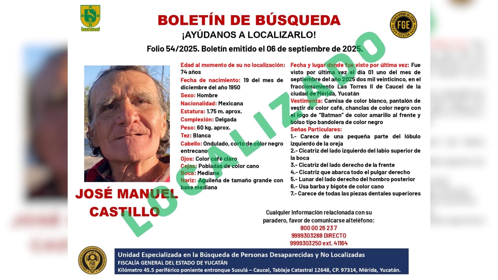 José Manuel Castillo reaparece tras pasar 9 días perdido en Las Torres II de Ciudad Caucel