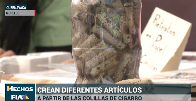 Colillas de cigarro son reutilizadas para crear papel y obras de arte