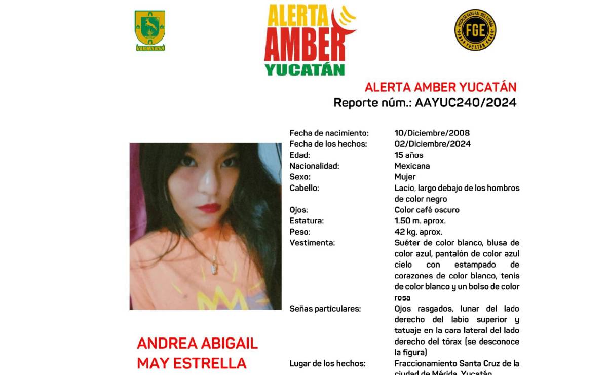 Alerta Amber en Yucatán: ¿Qué se sabe de la desaparición de la joven ...