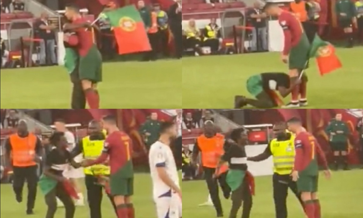 VIDEO: ¡Siuuuu! Cristiano Ronaldo festeja y abraza a fan que invadió la cancha