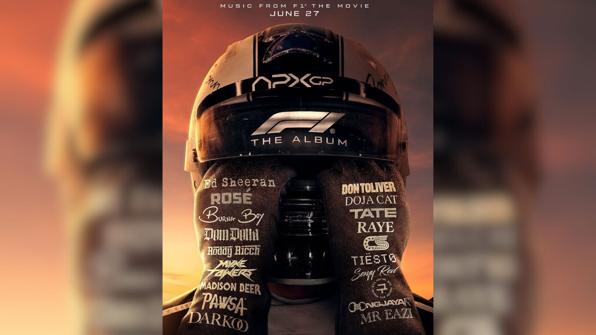 Todos los que estarán en el soundtrack de la película de la F1