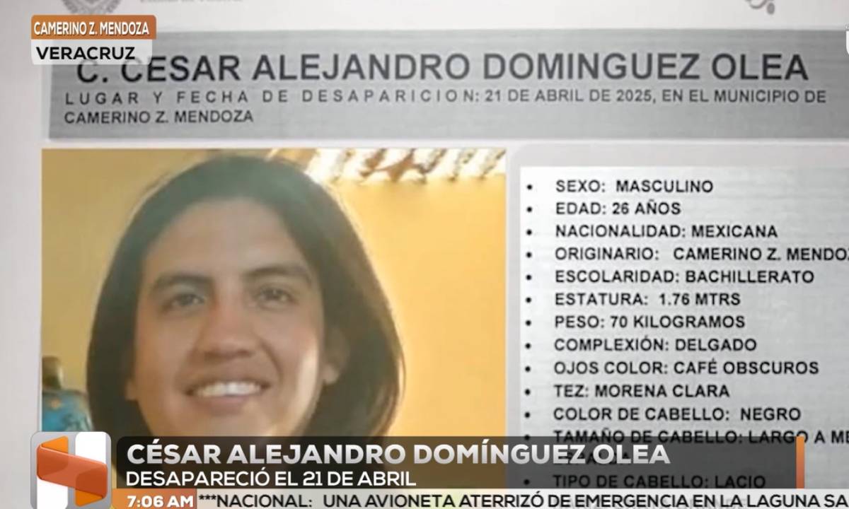 Desaparecido Veracruz: ¿Qué se sabe del extravío de César Alejandro en Camerino Z. Mendoza?
