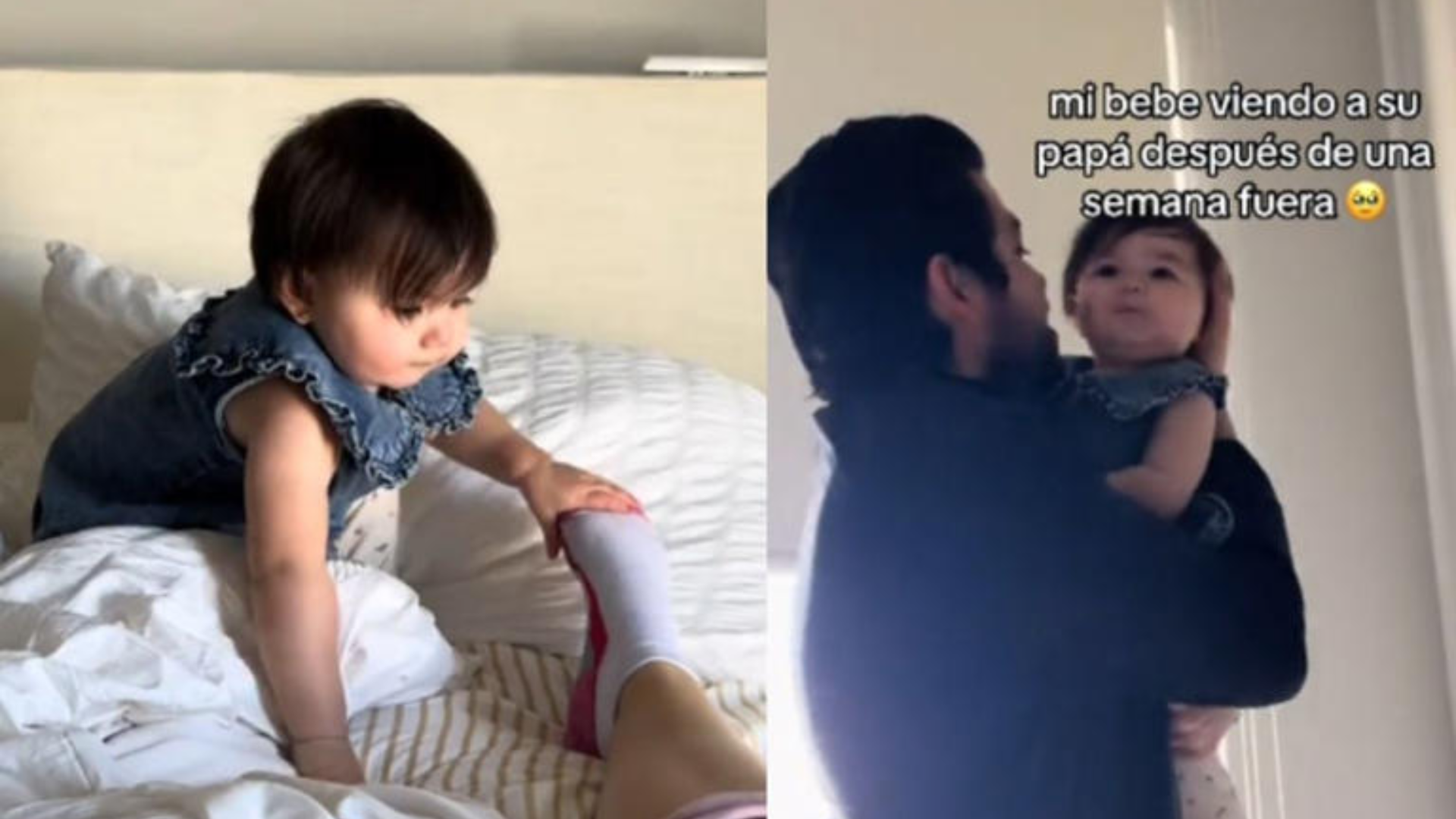 Bebé y papá se vuelven virales por su reacción al verse; video es ...