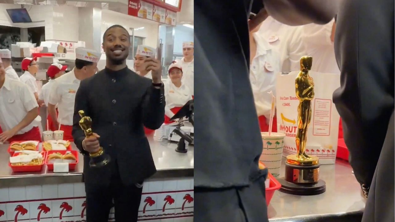 Michael B. Jordan festeja su primer Oscar con una hamburguesa