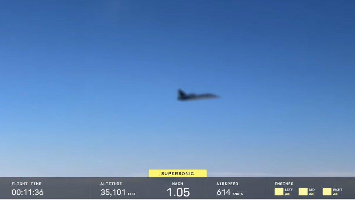 Avión supersónico privado rompe la barrera del sonido