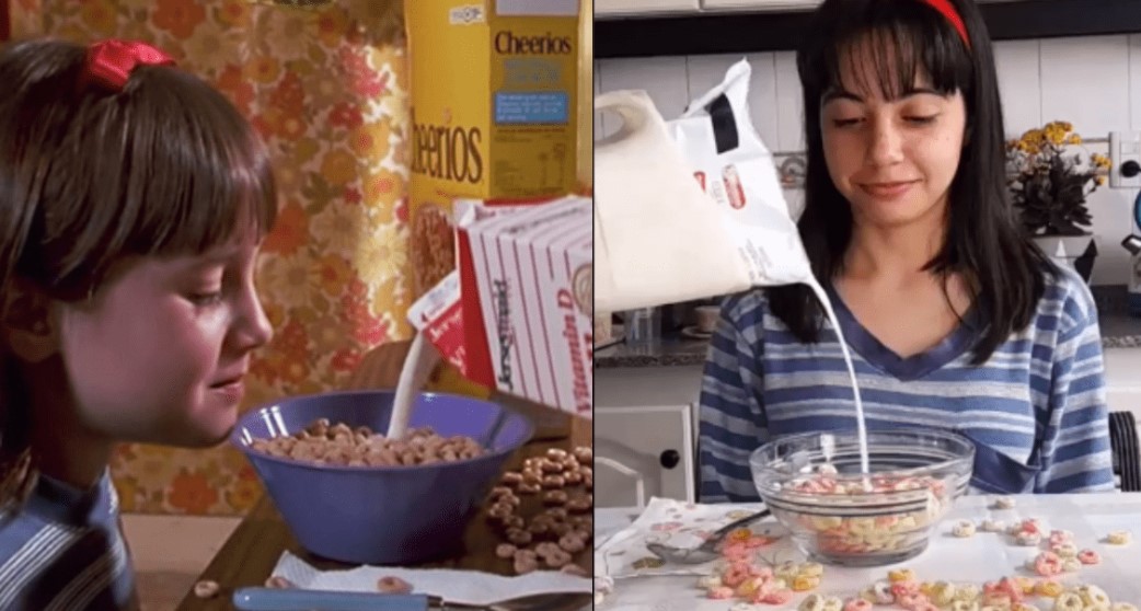 Recrea escena de Matilda para tarea y se vuelve viral