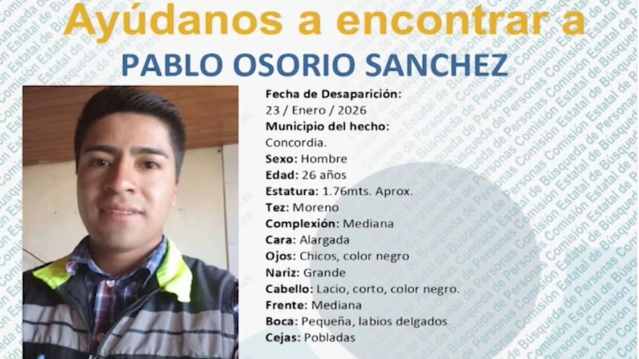 Desaparición de Pablo Osorio Sánchez en Concordia, Sinaloa 23 de enero ...