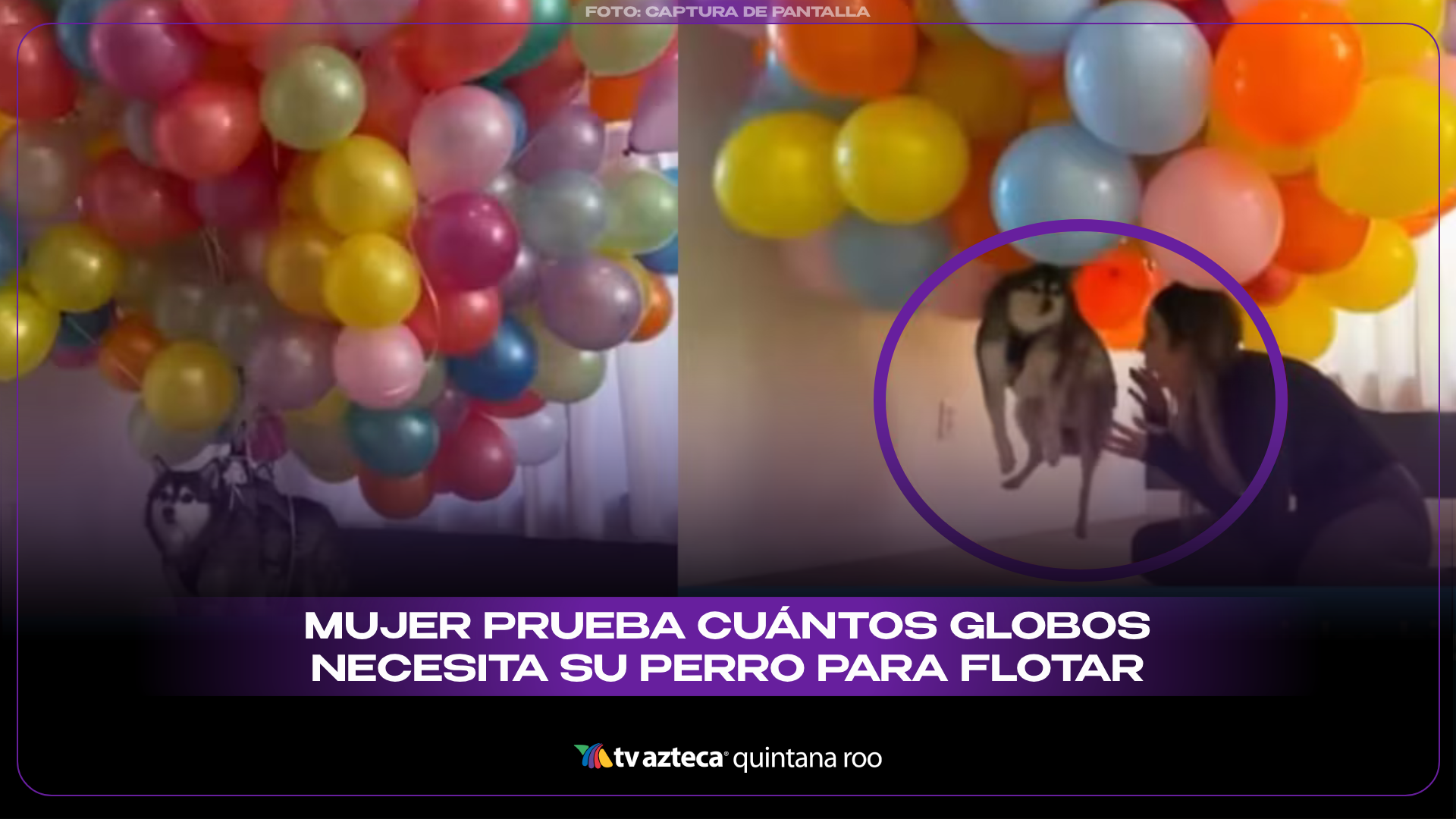 VIDEO VIRAL: Mujer prueba cuántos globos necesita su perro para flotar