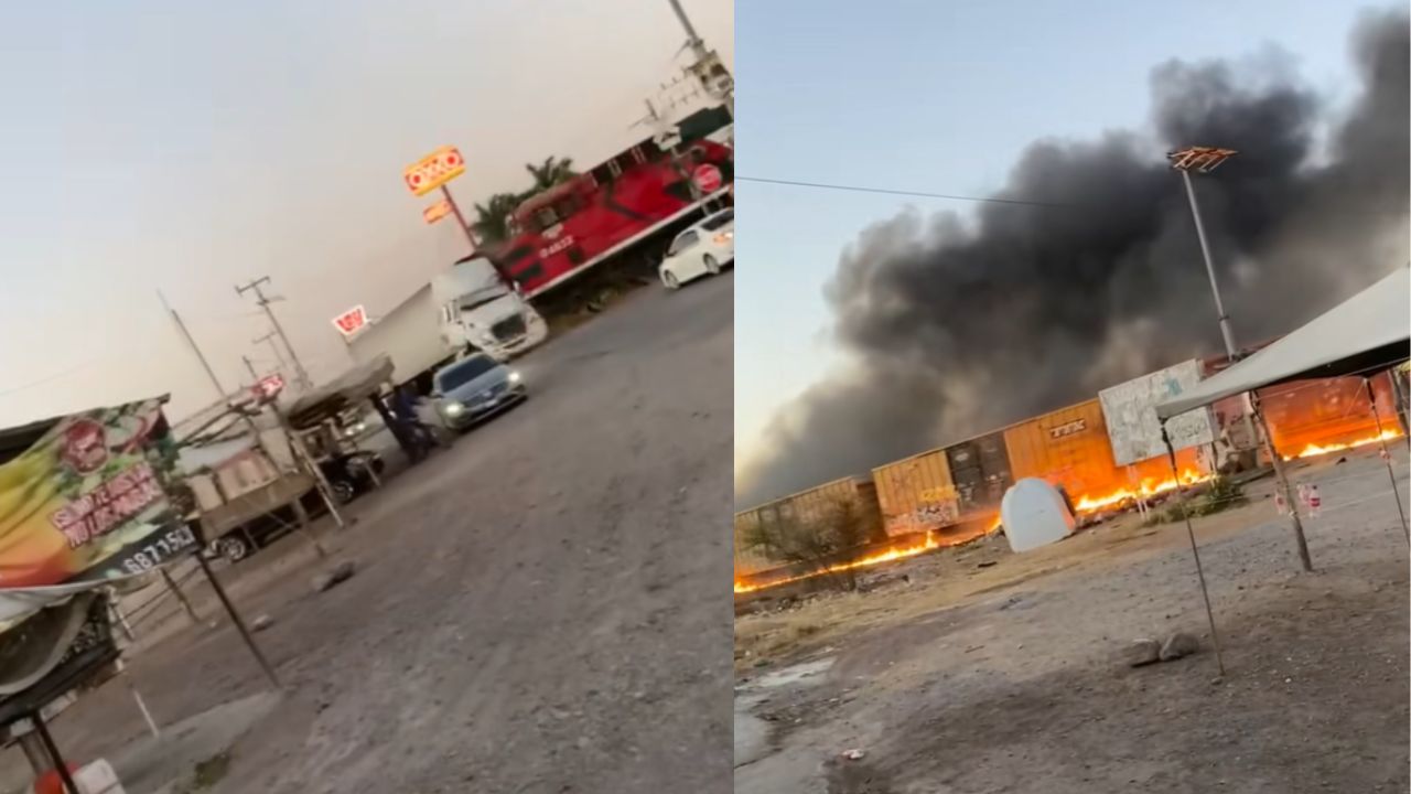 Video: Tren embiste a tráiler y causa incendio con explosiones en Estación Bamoa