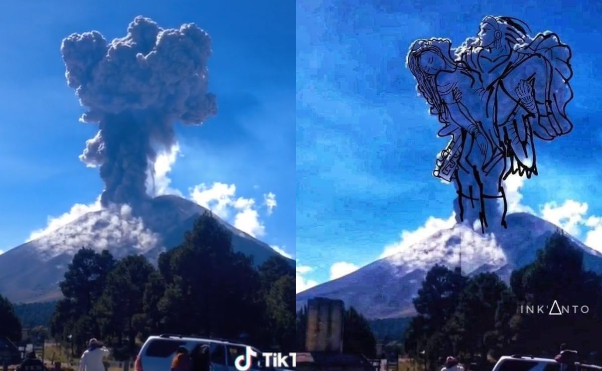 VIDEO: Fumarola de Popocatépetl cargando a Iztaccíhuatl