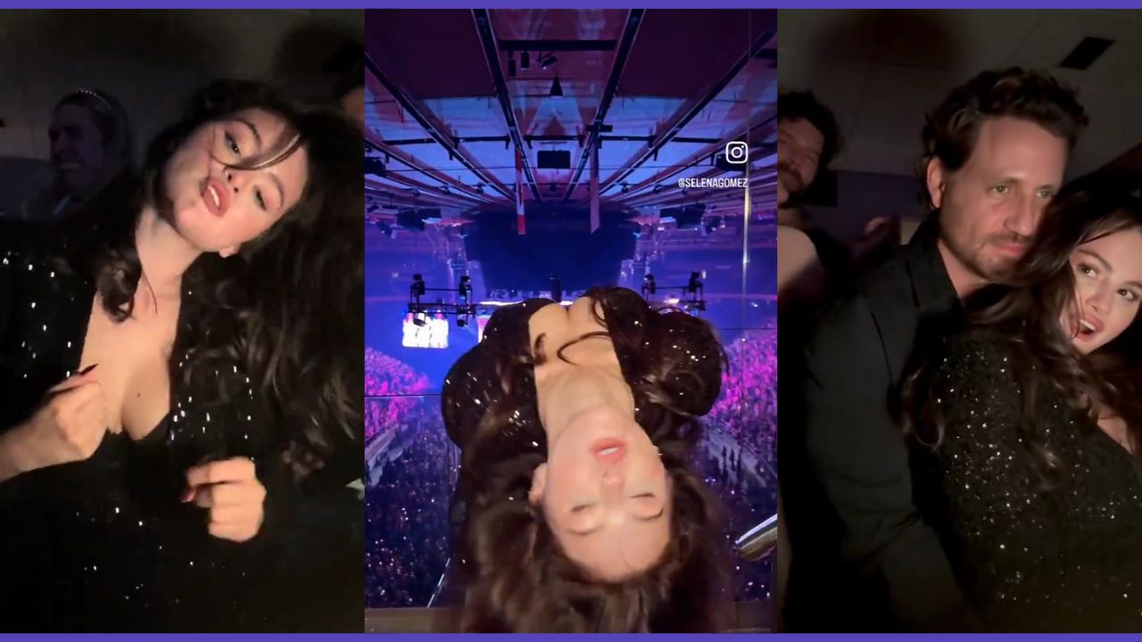 Selena Gómez en el concierto de Sabrina Carpenter bailando