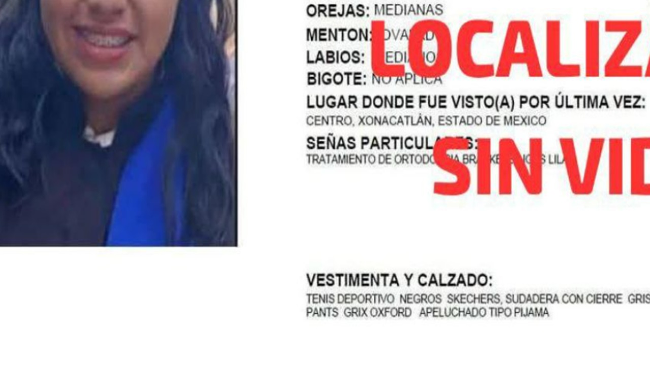 Natalia Segura, menor desaparecida en Edomex, fue hallada sin vida