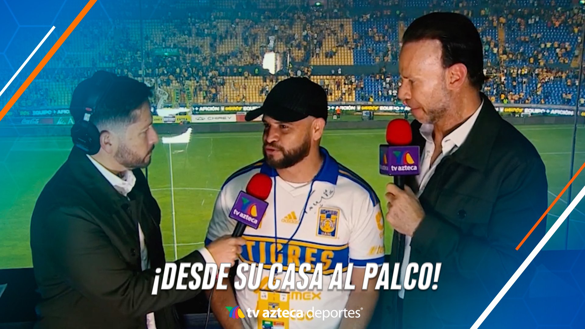 ¡De su casa al palco! Aficionado vive Tigres vs América con Azteca Deportes