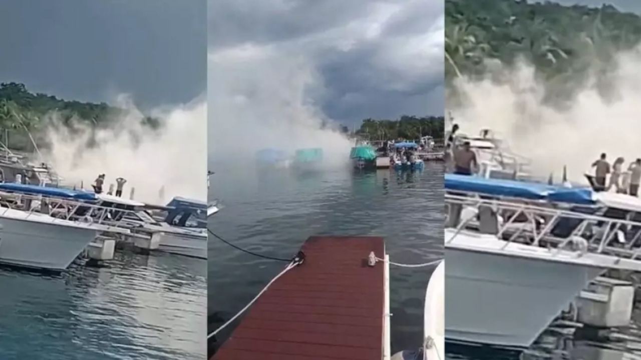 Incendio de embarcación de la Marina en Cozumel deja heridos