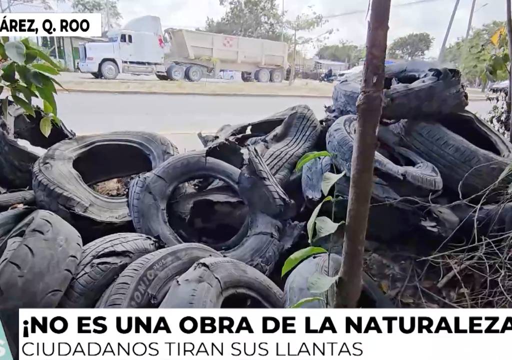 Hallan pila de llantas en calles de Benito Juárez, Quintana Roo
