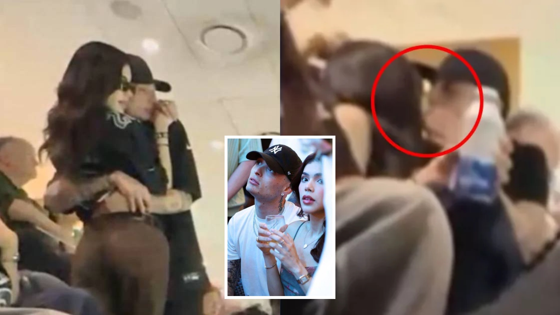 Kenia Os y Peso Pluma confirman su romance con tierno beso en el Super Bowl LIX