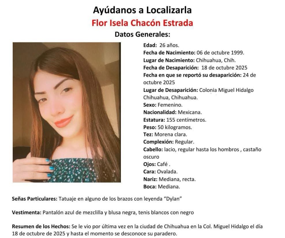 ¿Dónde está Flor Isela Chacón Estrada? Reportan desaparición en la ...