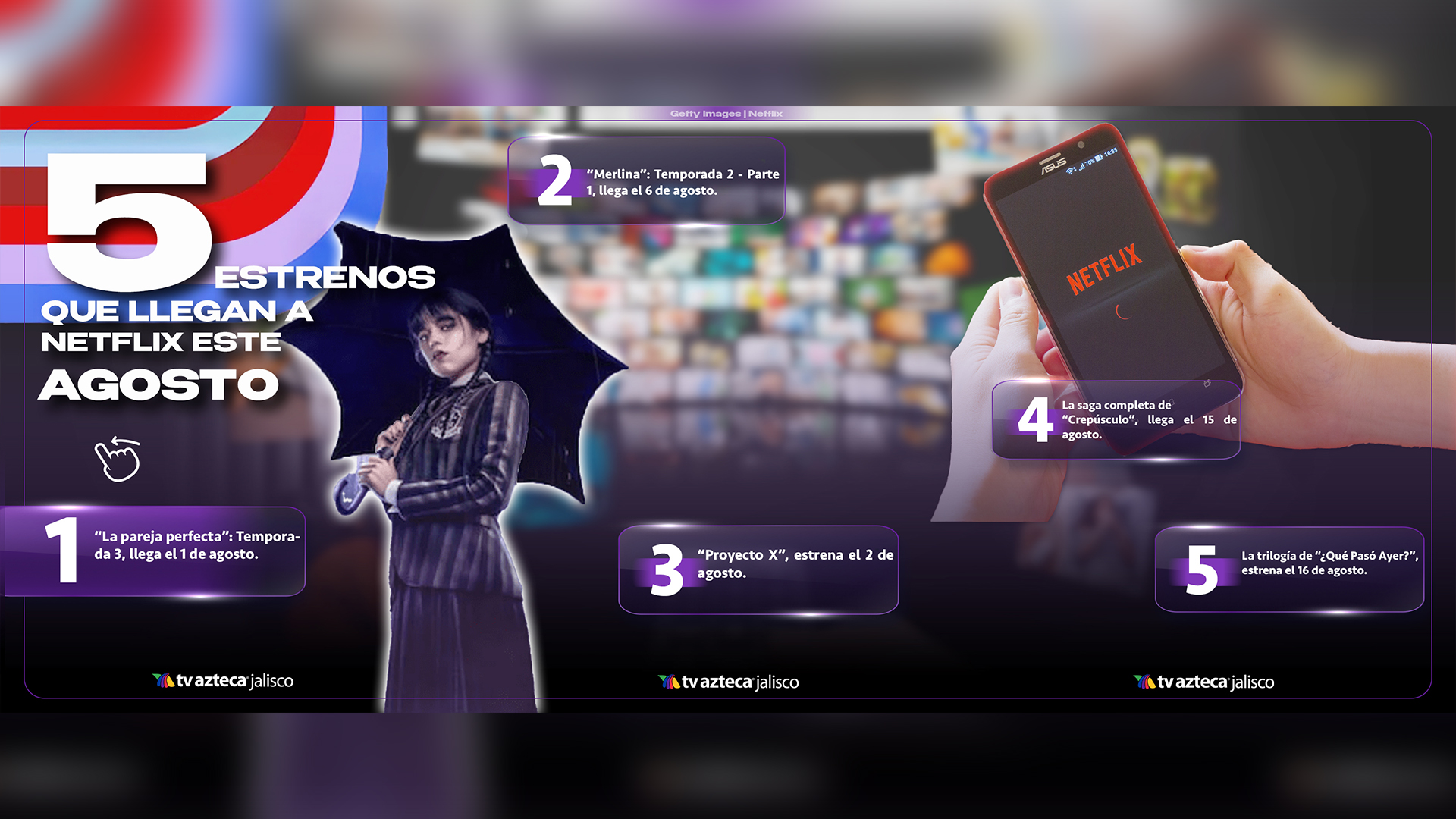 Estrenos de Netflix agosto 2025: Merlina 2, películas y series imperdibles