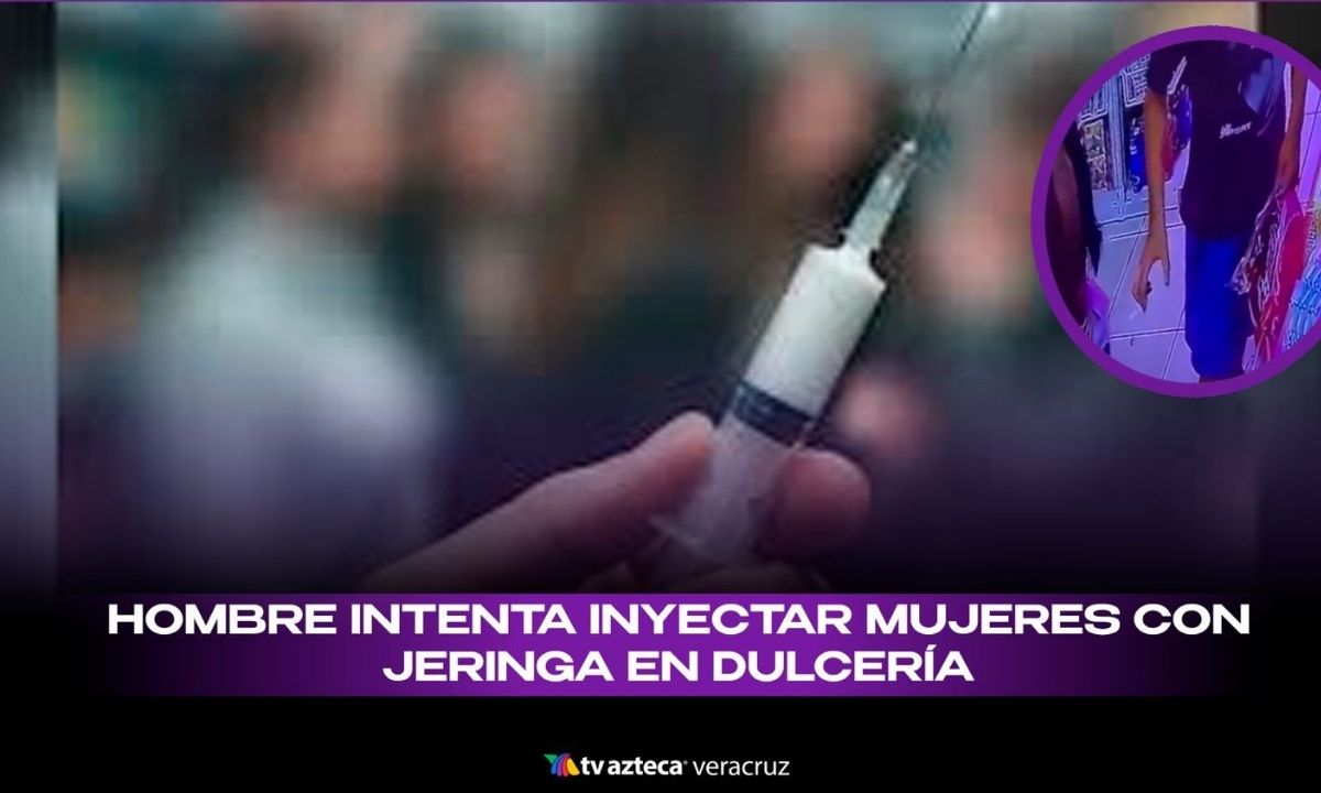 Hombre intenta inyectar a mujeres con jeringa: impactante video