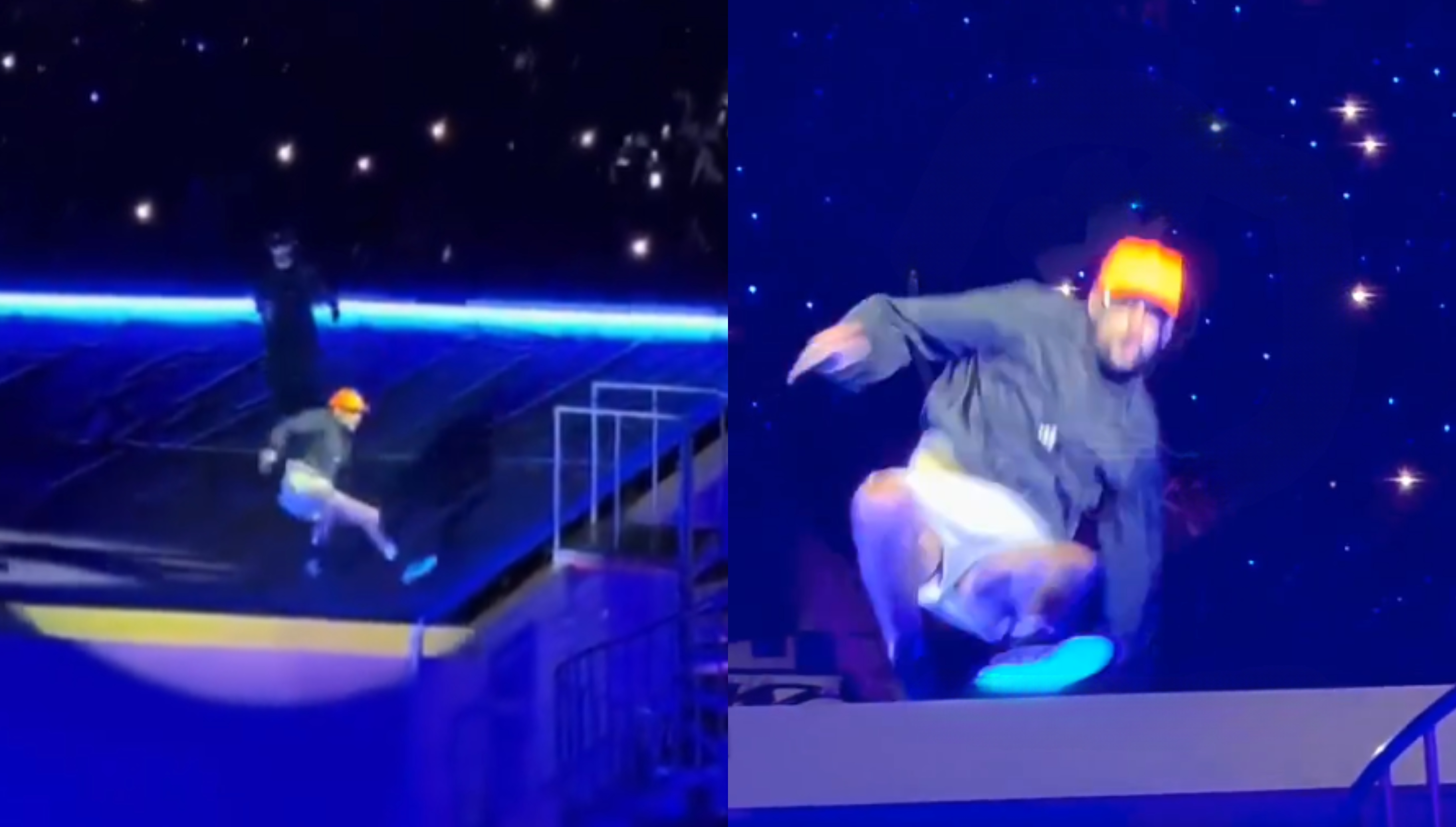 Bad Bunny sufre tremenda caída en pleno concierto del DtMF World Tour ...