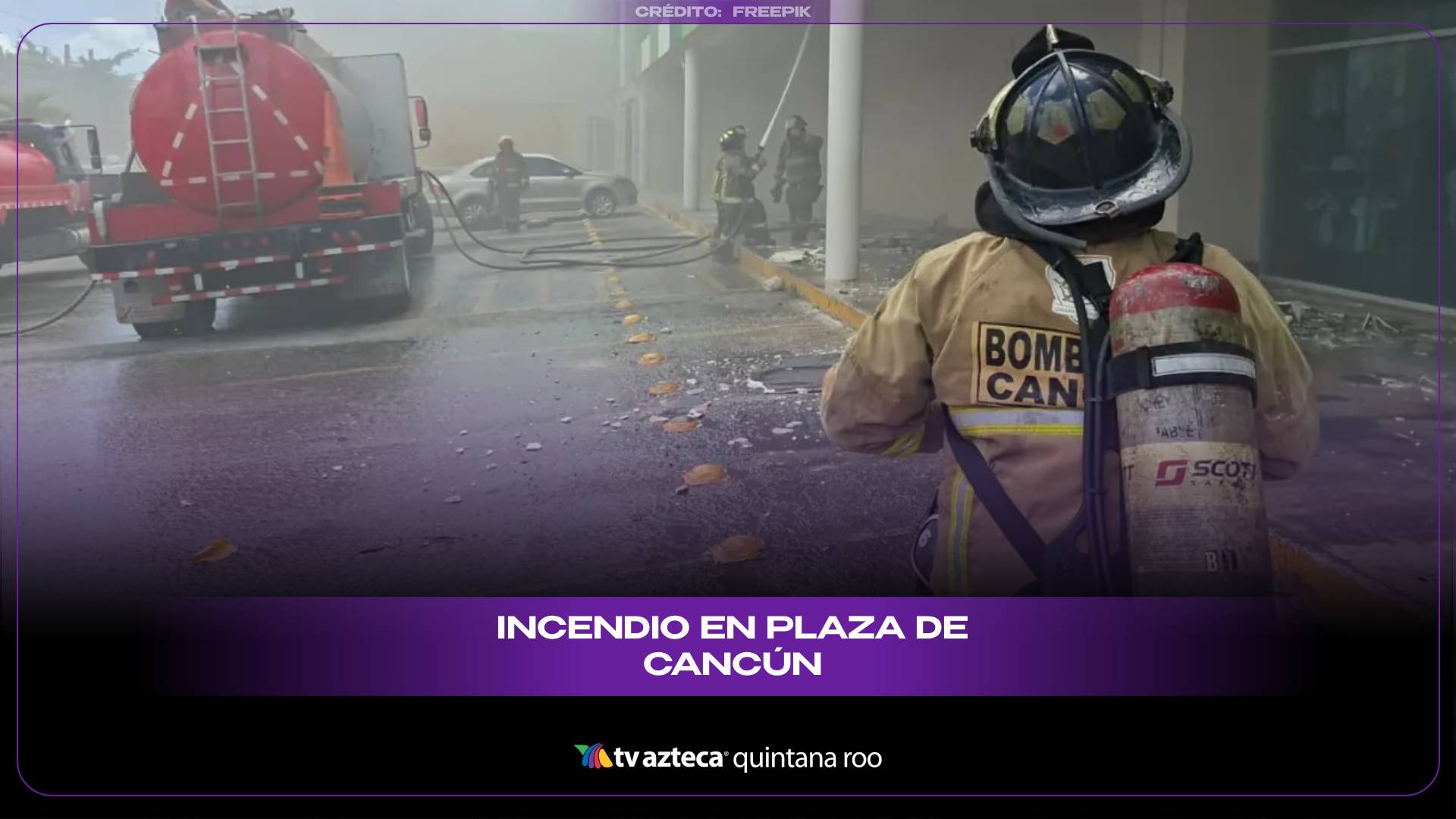 Fuerte incendio en Mi Plaza Héroes de Cancún moviliza a bomberos| VIDEO