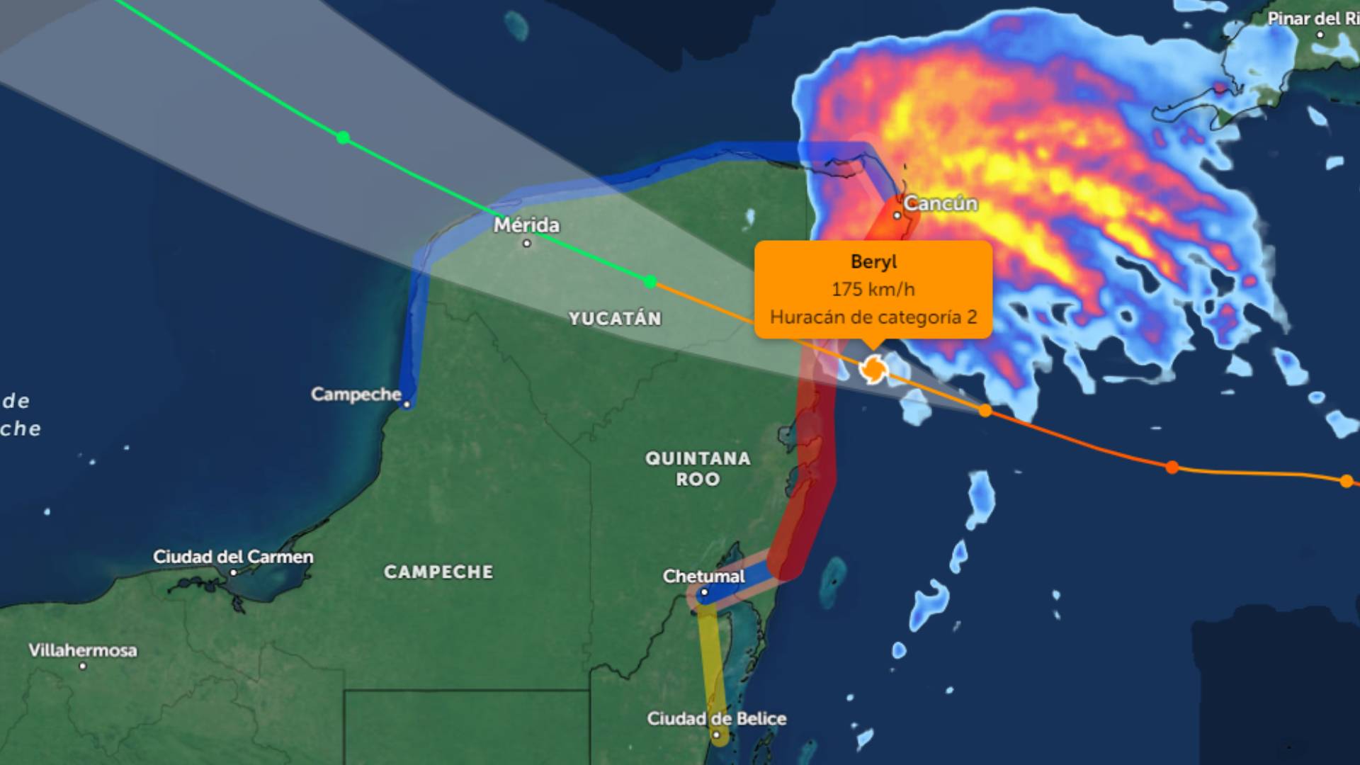 Huracán Beryl en Quintana Roo: Se DEGRADA a categoría 2; está por tocar ...