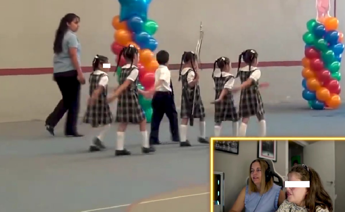 VIDEO ¡Cómo lo hacen! Niña queda fascinada con escolta de kinder