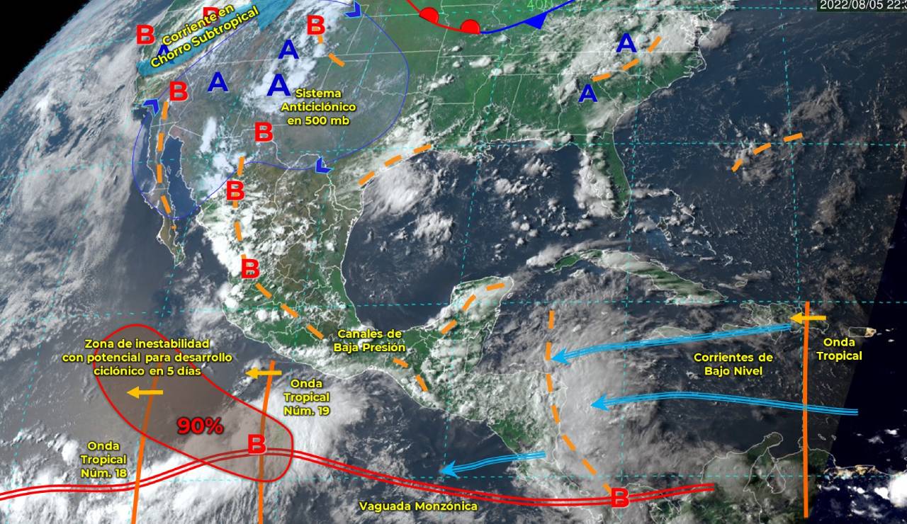 Clima en Quintana Roo y México el 6 de agosto de 2022