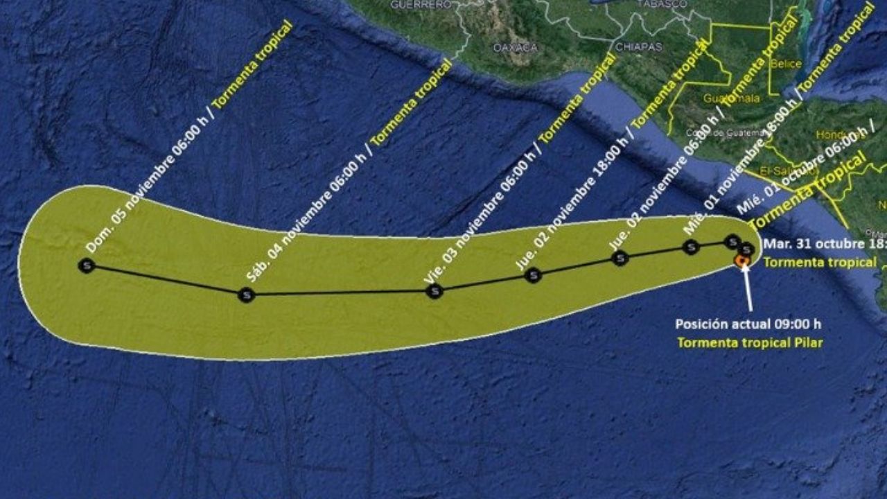 Trayectoria actual de tormenta Pilar 2023