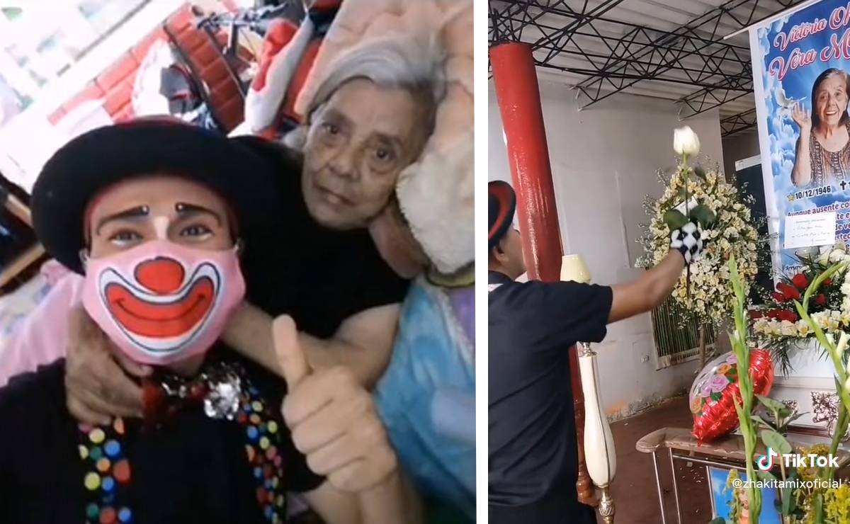 Payaso se despide de su madre en su funeral