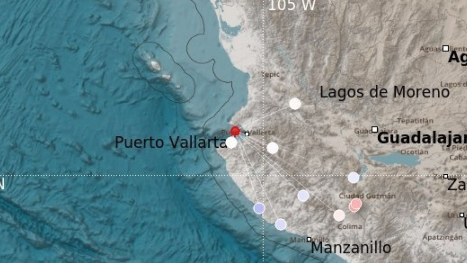Se registra un sismo en Puerto Vallarta, Jalisco, hoy 27 de octubre de 2025