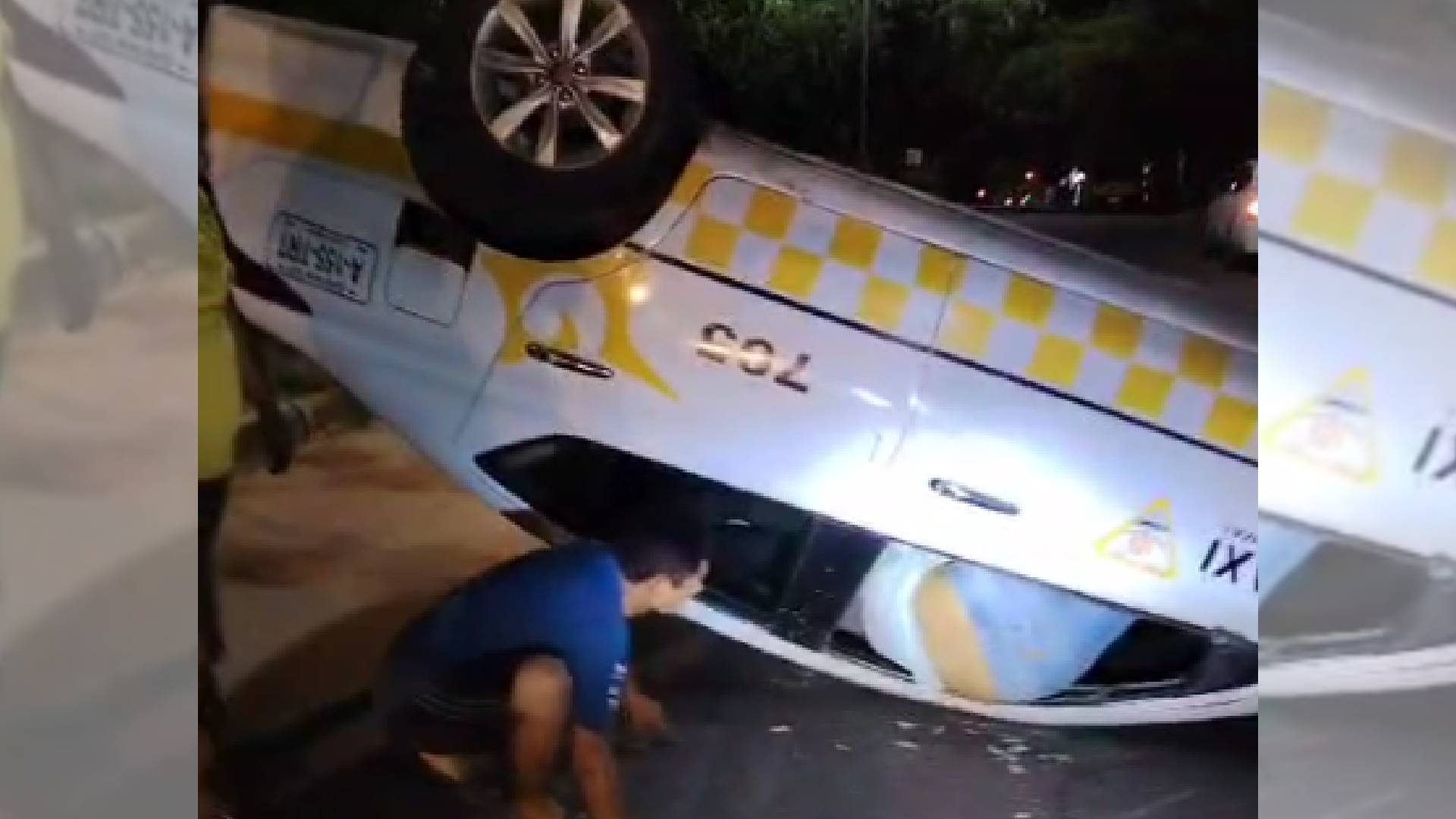 Taxistas vuelca con pasajero dentro en Chetumal; así fue el fuerte ...