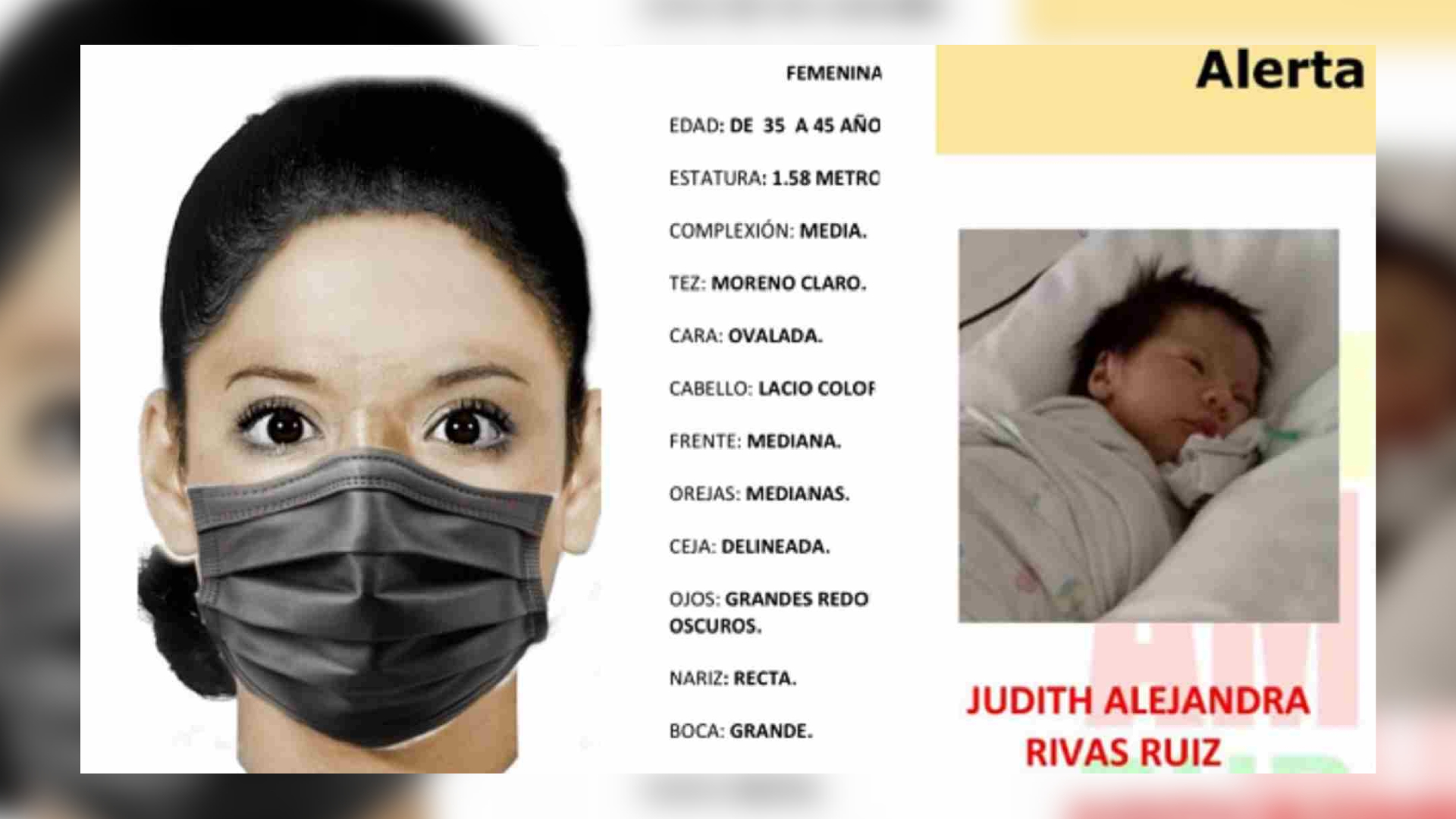 Alerta en Durango: Fiscalía busca a mujer por robo de bebé de un mes de ...