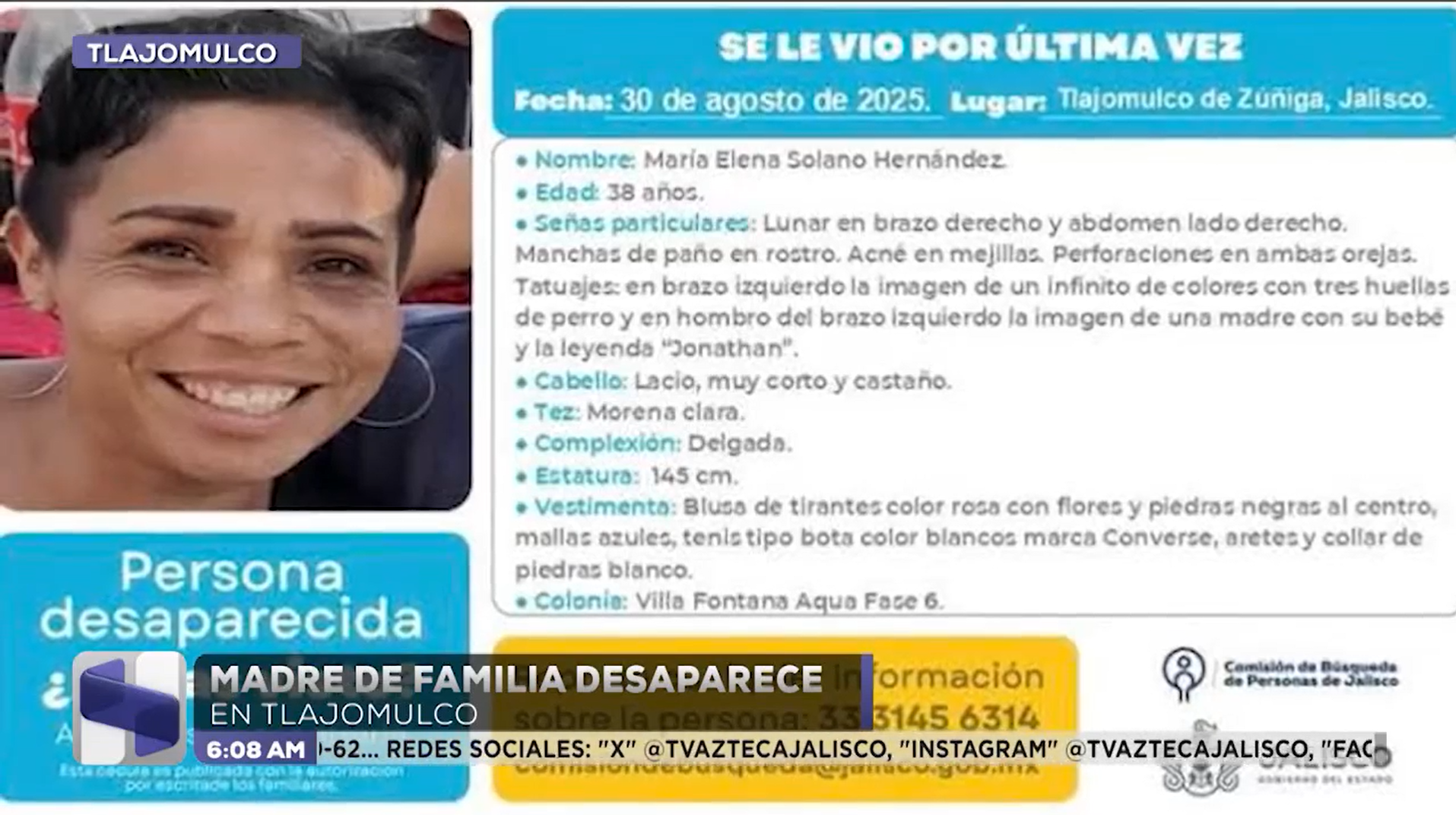 Buscan a María Elena Solano en desaparecida en Villa Fontana en Tlajomulco
